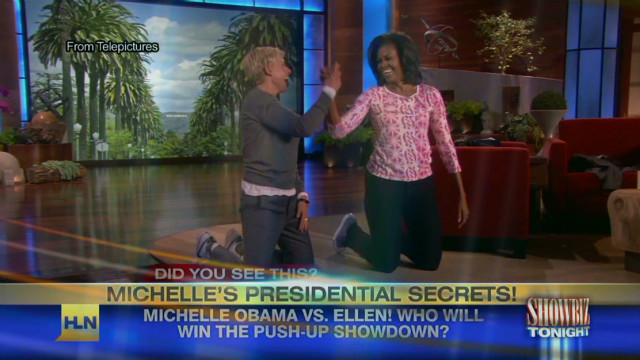 Michelle Obama does push-ups with Ellen - CNN Video Michelle Obama does push-ups with Ellen - CNN Video