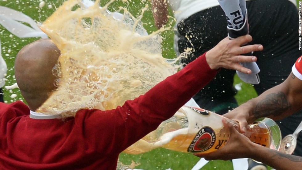 Beer we go. Pep Guardiola dowsed as Bayern celebrate Bundesliga title - CNN