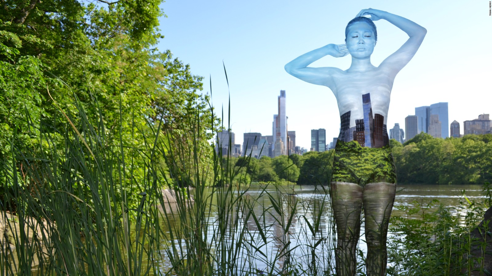 Body painter makes models disappear - CNN Video