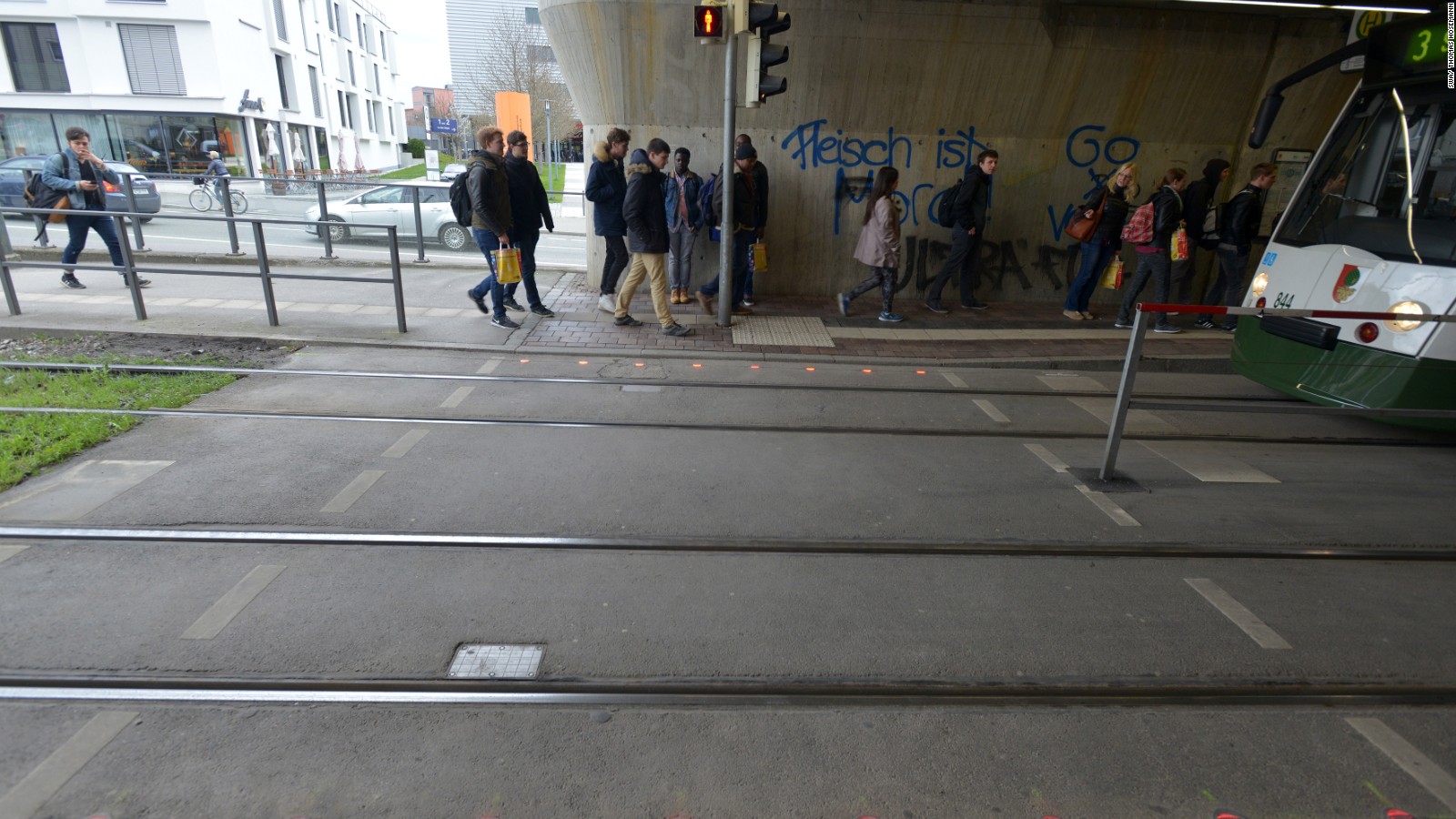 German city puts traffic lights on the ground -- for phone gazers - CNN