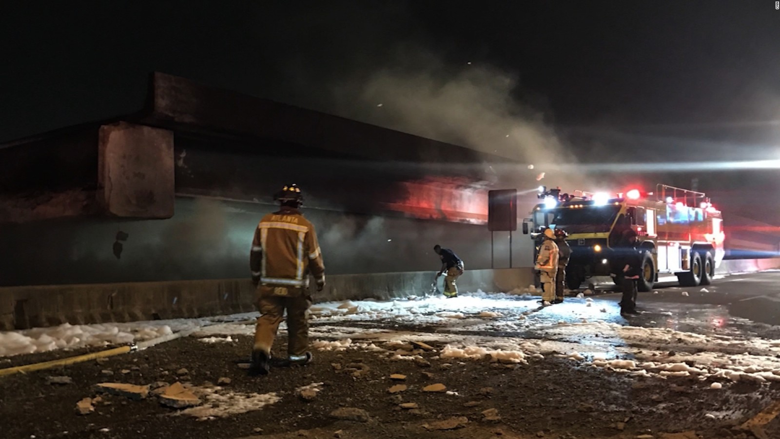 Massive fire crumbles interstate bridge - CNN Video