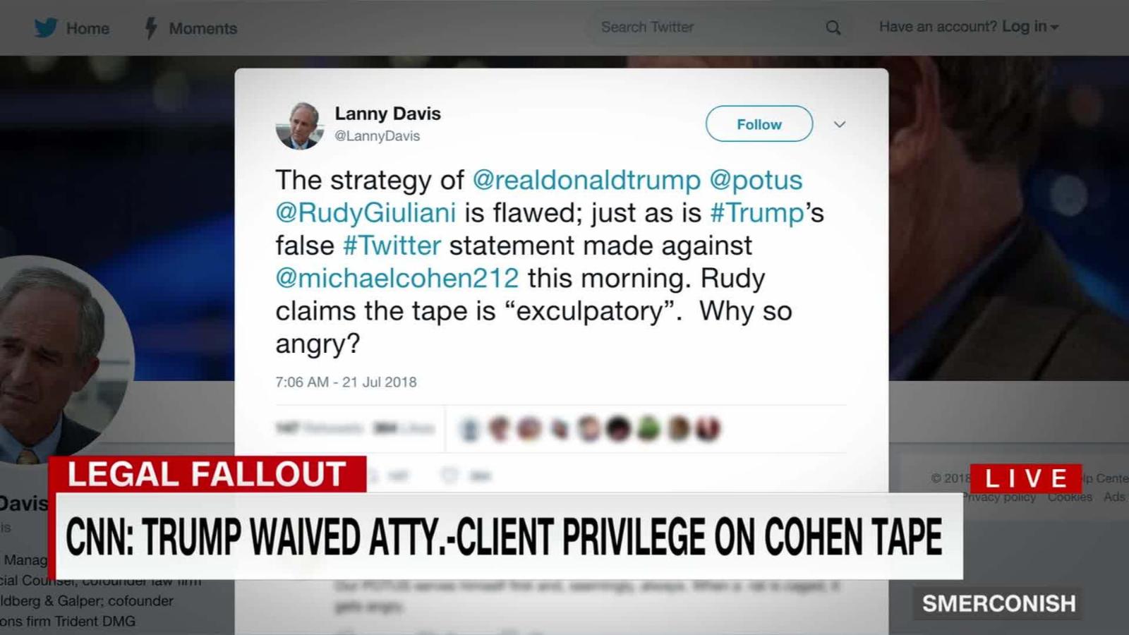 Legal Fallout Of The Cohen Trump Playmate Tape Cnn Video