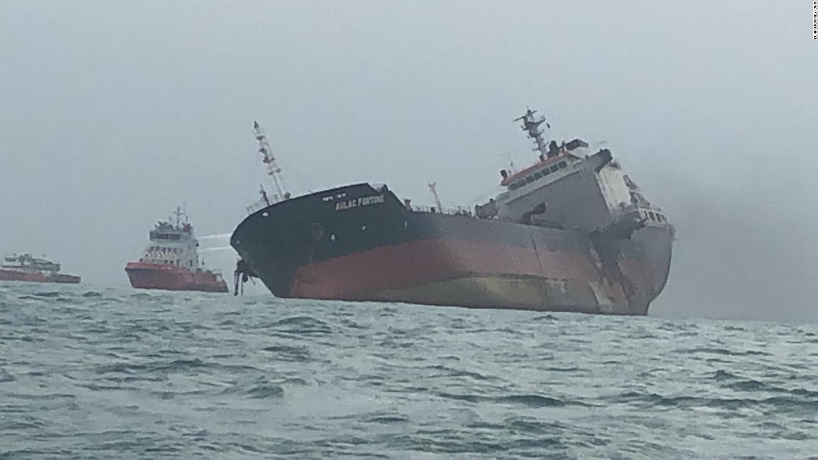 One Dead After Oil Tanker Catches Fire South Of Hong Kong Cnn