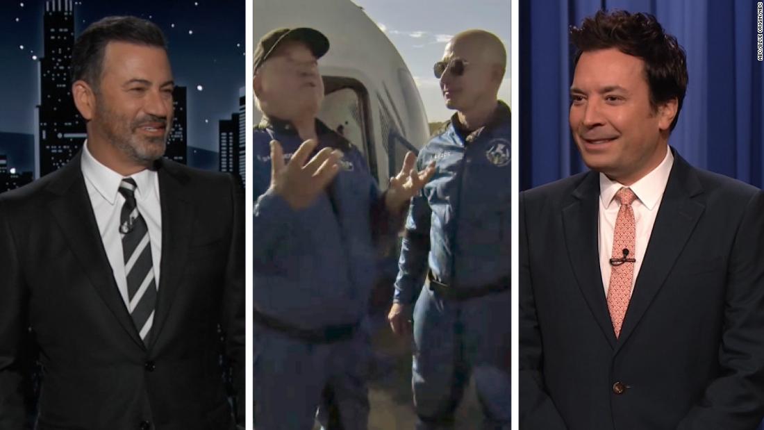 William Shatner's post-space talk with Jeff Bezos teased by late-night ... William Shatner's post-space talk with Jeff Bezos teased by late-night ...