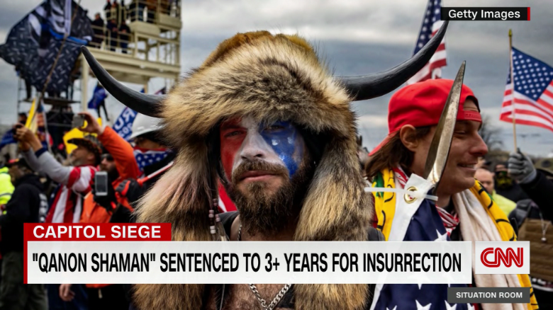 Qanon Shaman Sentenced To Over 3 Years In Riot Cnn Video