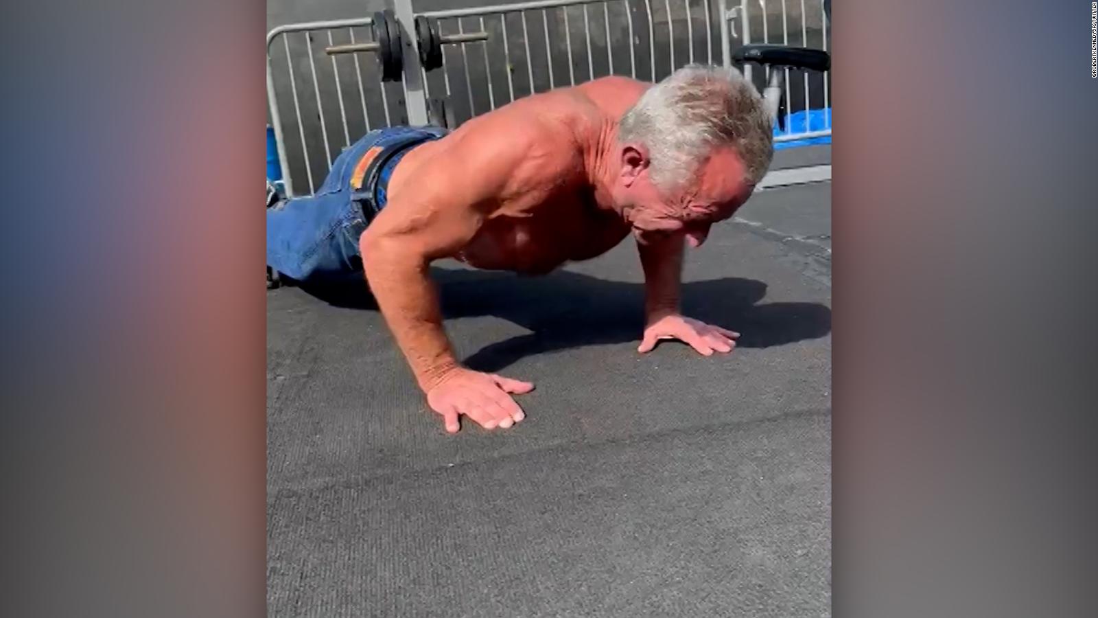 Video Rfk Jrs Shirtless Pushups Go Viral Cnn Video